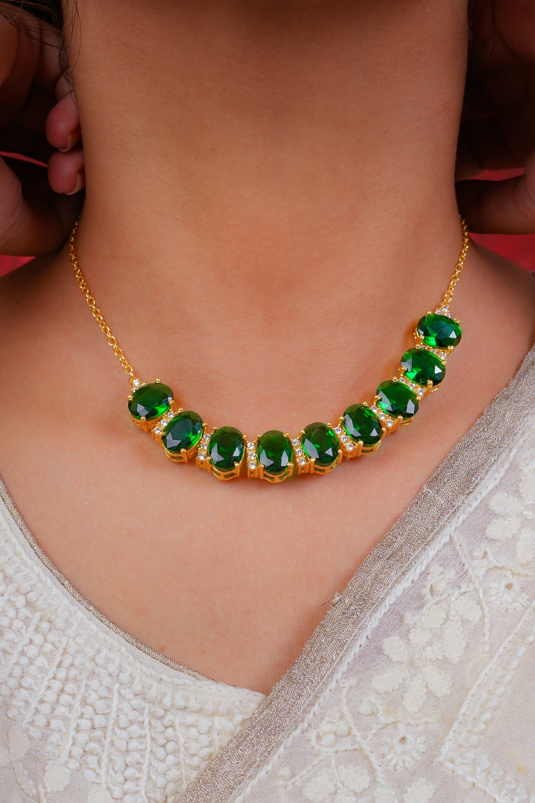 Emerald Enigma Set: Captivating Elegance By Totapari Jewellery