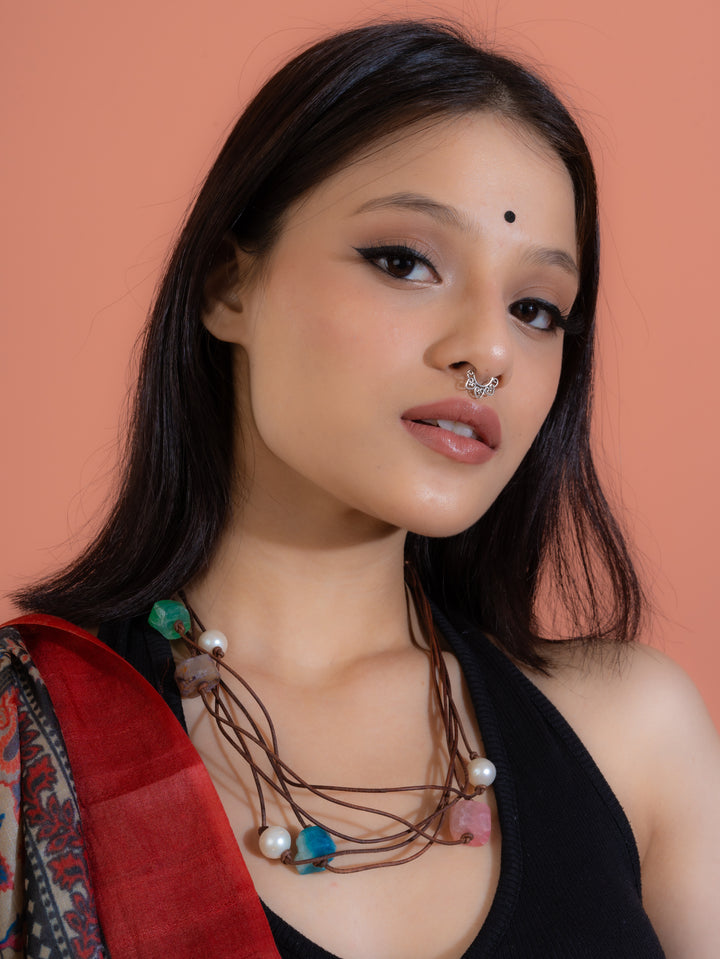 Leather Chords Daphne Necklace | Totapari Jewellery