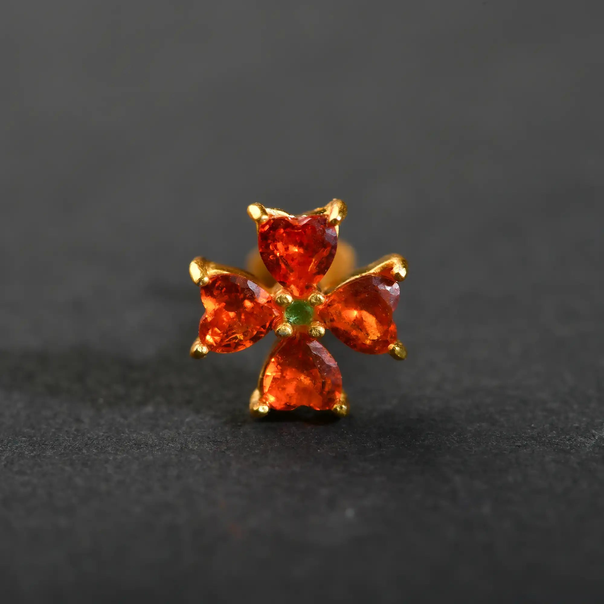 Dilruba Gold Plated Silver Nose Pin – Totapari